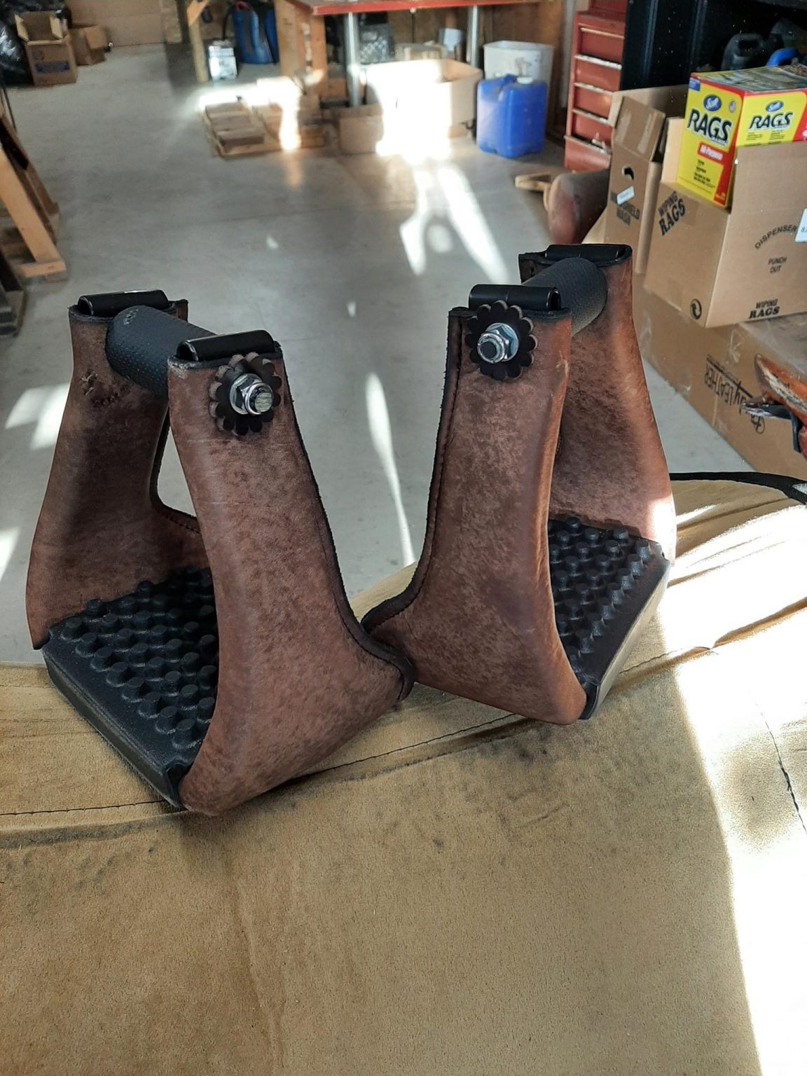 Leather Wrapped Endurance Stirrups – Trail Saddles by Steele